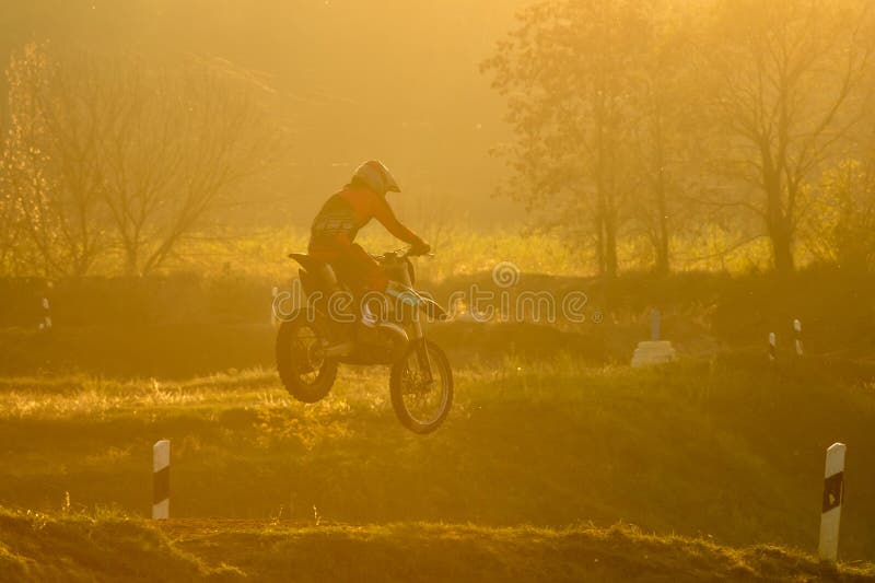 Motocross in the Autumn Sunset Stock Photo - Image of race, motorbike ...