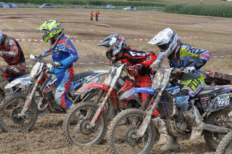 The Starting Line In Motocross Competition Stock Image - Image of ...