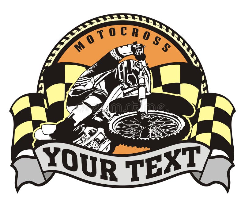 Motocross emblem stock illustration. Illustration of cool - 50136879