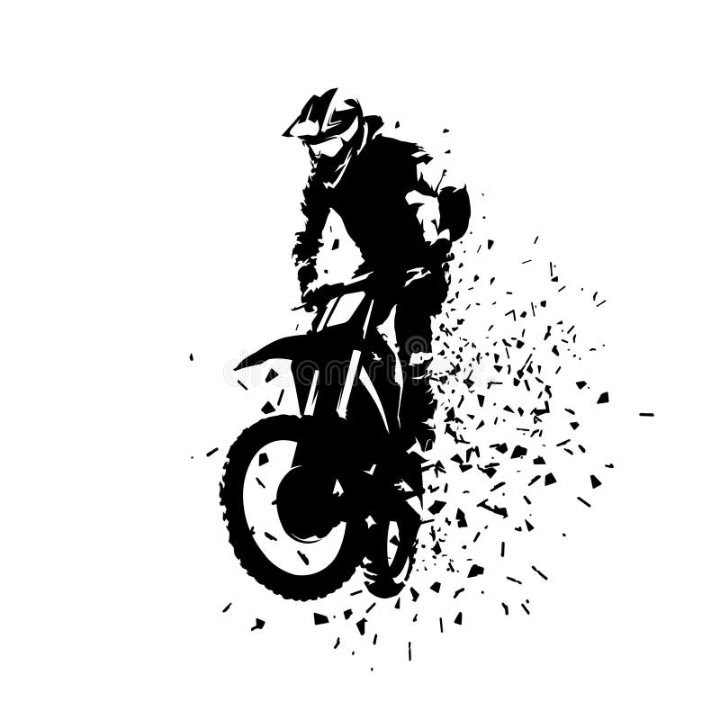 Motocross, Isolated Vector Illustration, Dispersion Effect Stock Vector ...