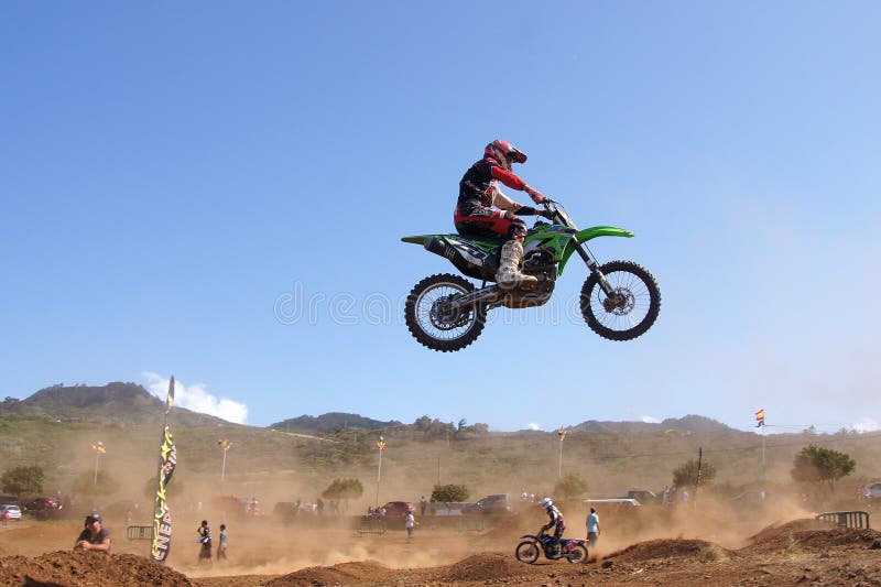 Motocross: Jump on the Trampoline Editorial Photography - Image of ...
