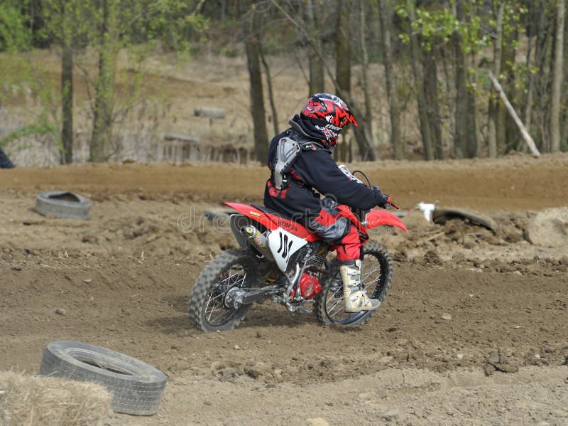 Motocross Racer Riding on a Dirt Track Editorial Photo - Image of ...