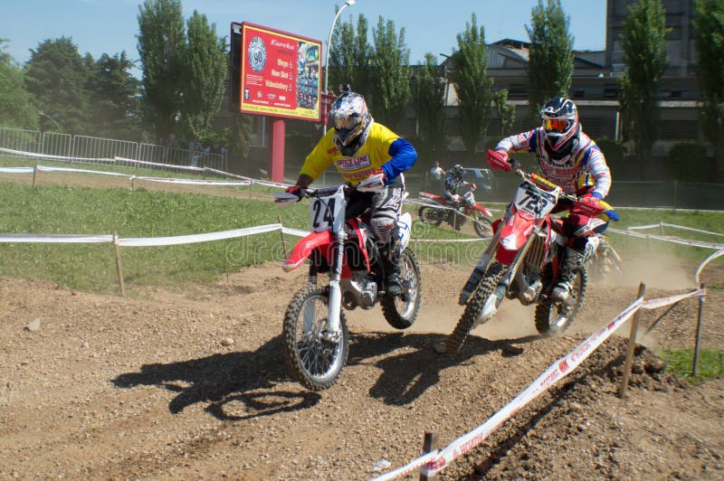 Motocross racers editorial stock image. Image of trophy - 53934944