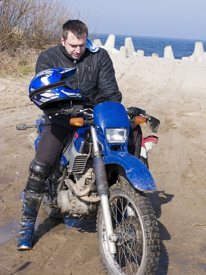 Motocross rider stock image. Image of seaside, standing - 4901977