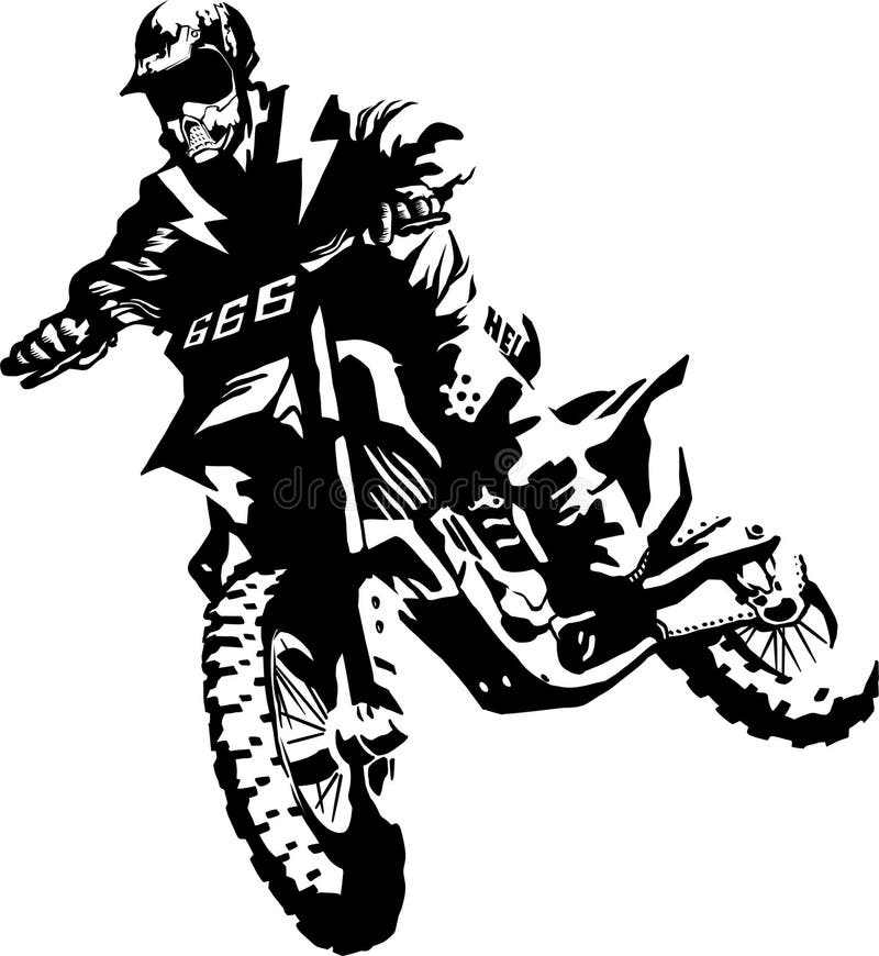 Motocross Rider with Cool Helmet Vector Stock Vector - Illustration of ...