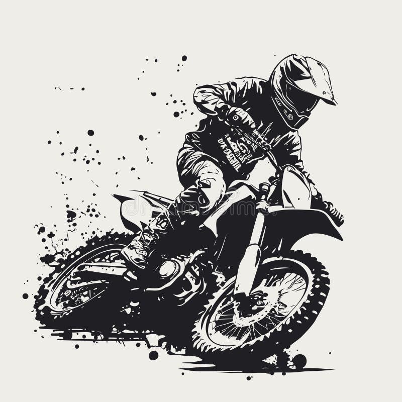 Motocross Rider on Dirt Track. Vector Illustration Stock Vector ...