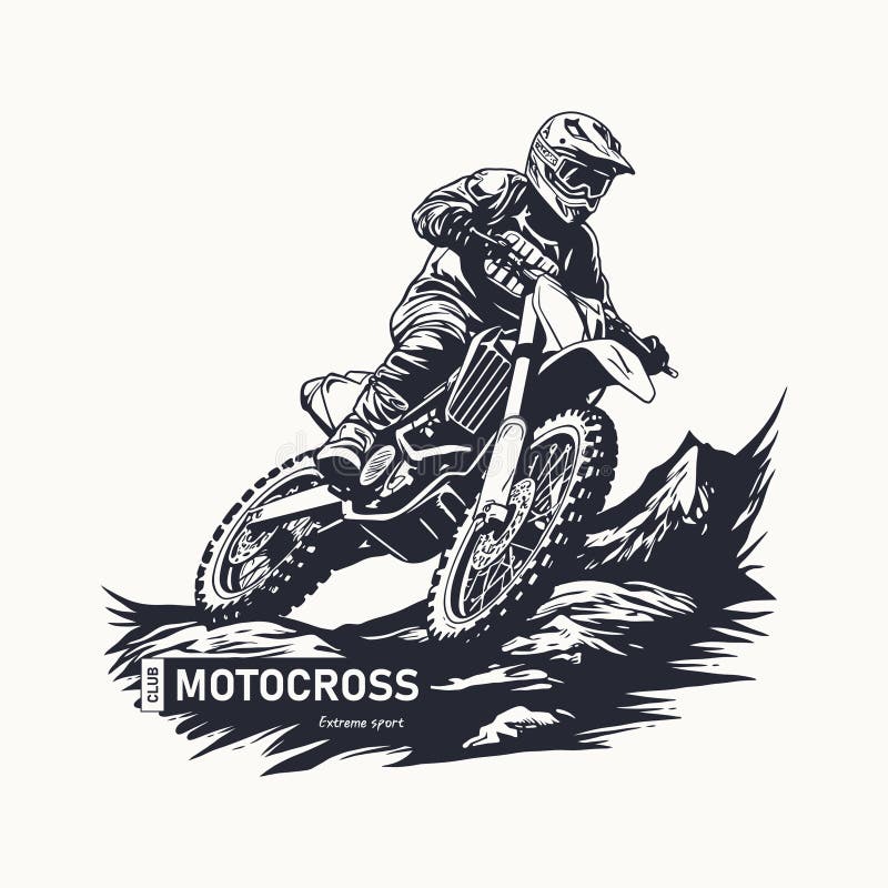 Motocross Rider on the Motocross Track. Vector Illustration Stock ...
