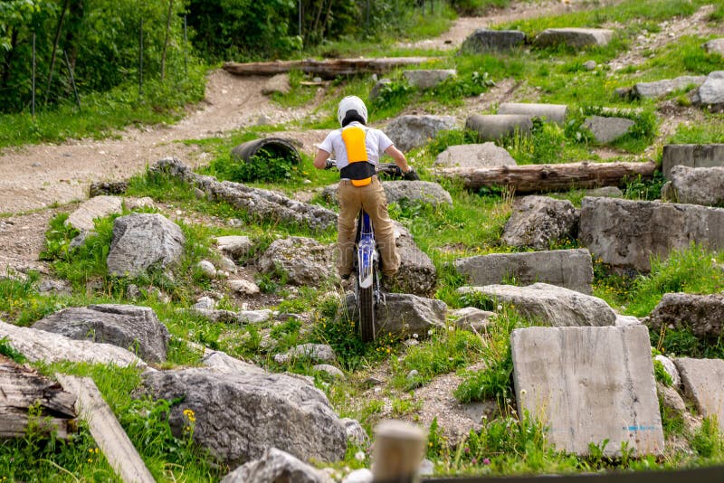 Motocross Rider during Training Stock Photo - Image of protector ...