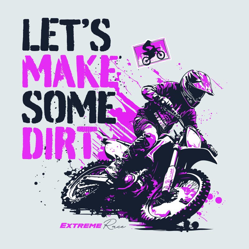 Motocross Rider on Dirt Track. Vector Illustration Stock Vector ...