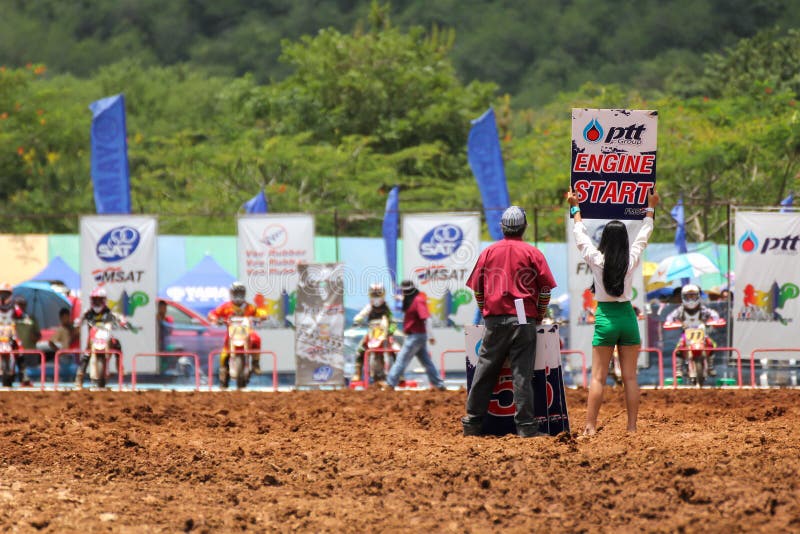 Motocross Riders Lined Up at the Start Gate Editorial Photo - Image of ...