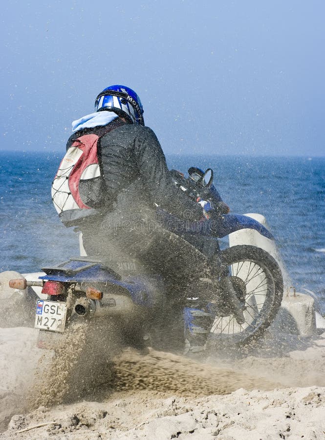 Motocross on the sand stock photo. Image of afternoon - 18140572
