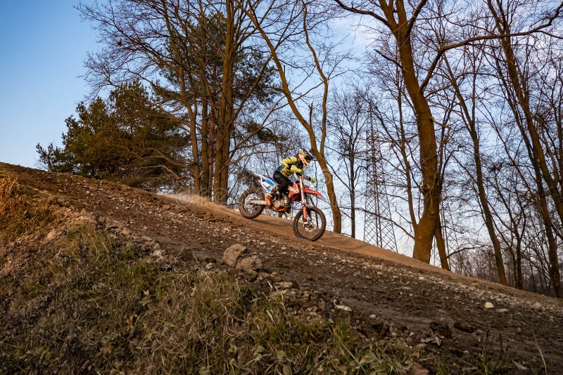 Motocross Scene in Sunset Hours Stock Photo - Image of motocross, moto ...
