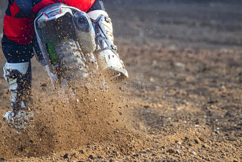 Motocross scene on a trail stock image. Image of active - 172010857