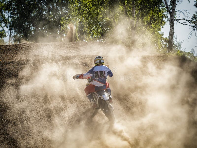 Motocross scene on a trail stock image. Image of motorbike - 168790245