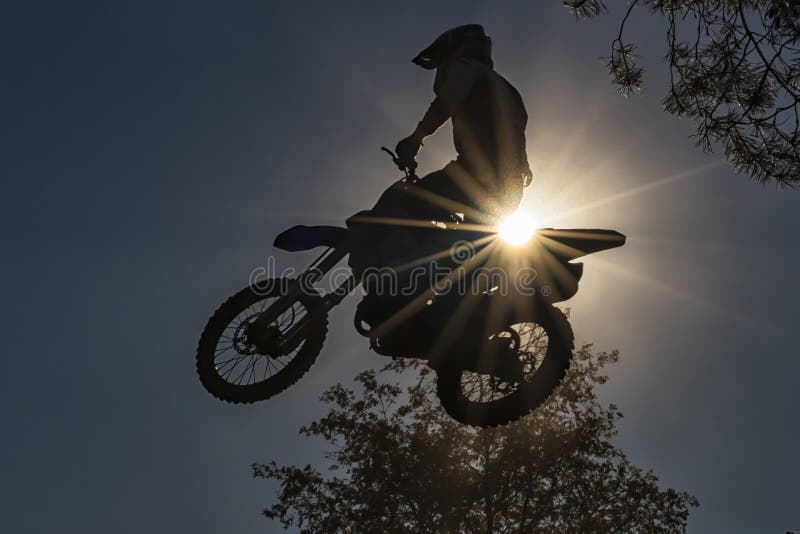 Motocross scene on a trail stock photo. Image of fast - 104739010