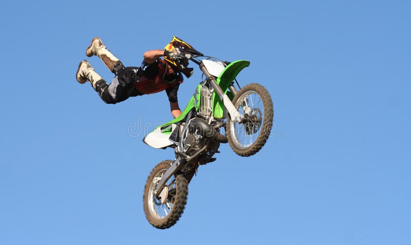 Motocross Stunt stock image. Image of courage, gear, green - 2909771