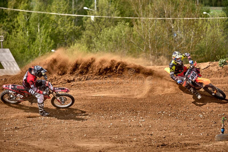 Motocross Training in Moscow at the Technical Sports Stadium Editorial ...