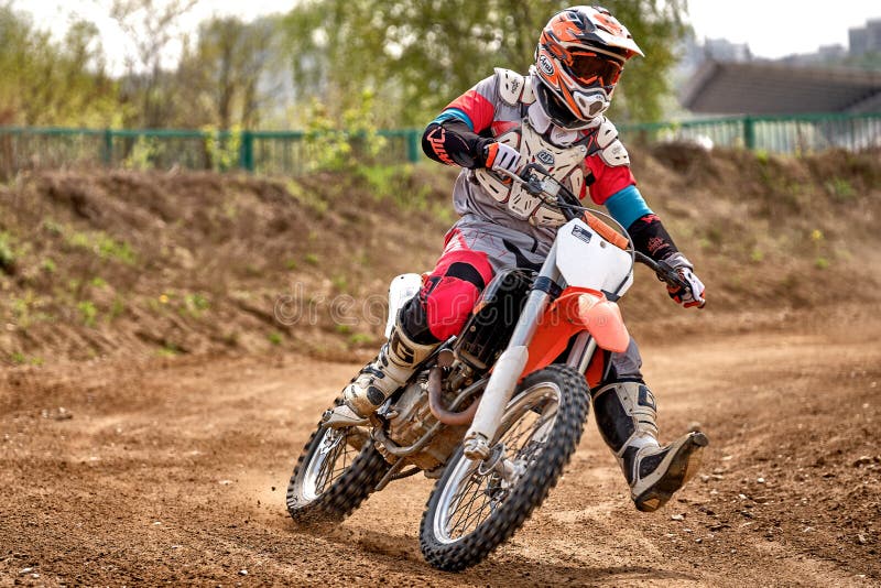 Motocross Training in Moscow at the Technical Sports Stadium Editorial ...