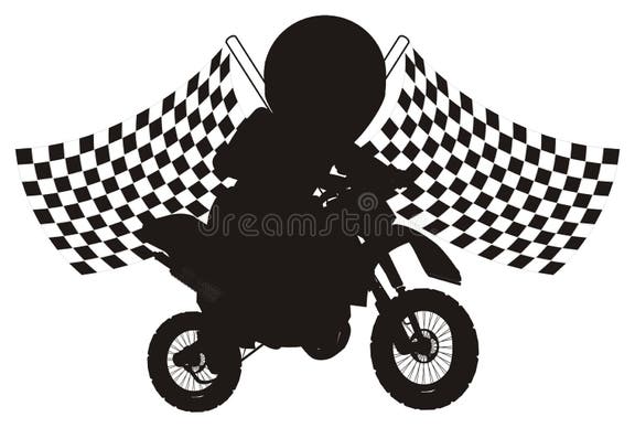 Motocross and two flags stock illustration. Illustration of biker ...