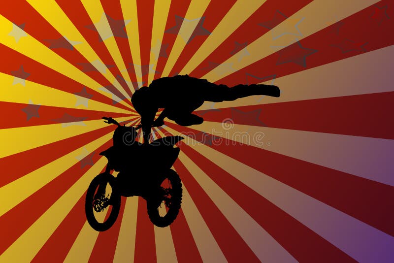 Silhouette of a Motocross Racer Side View. Graphic Vector Illustration ...