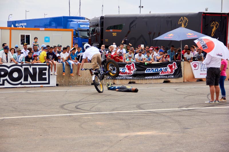 MotoGP Rider in Action at Marrakech MotoGP 2014 Editorial Photo - Image ...