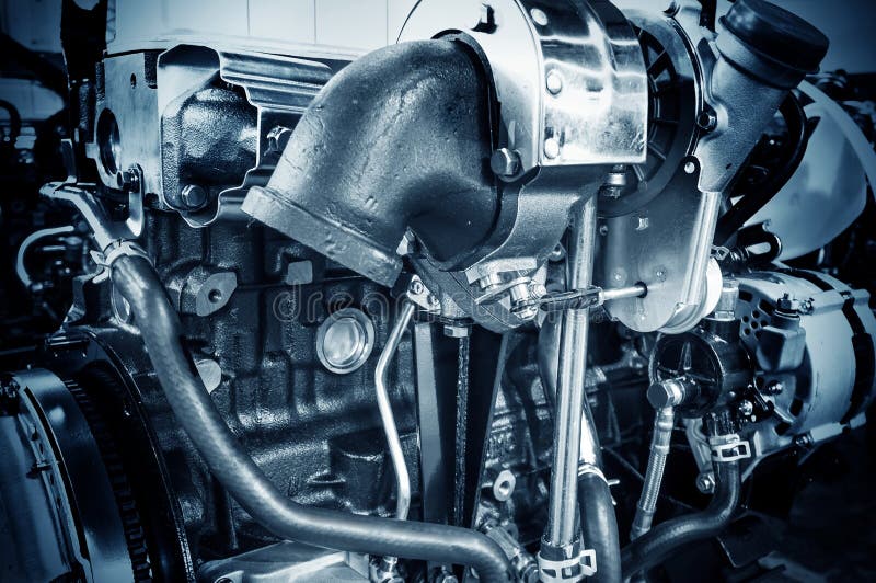 Motor automotriz imagen de archivo. Imagen de azul, primer - 35569471
