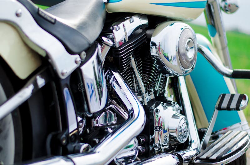 Motor Bike Shiny Chrome Detail Editorial Stock Image - Image of ...