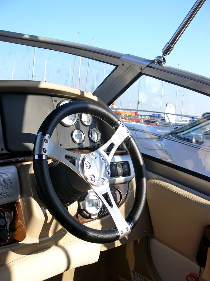 Motor boat control panel stock image. Image of moored - 6137803