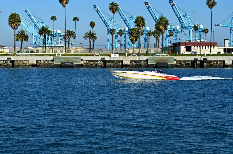 Motor Boat stock photo. Image of people, port, sanpedro - 45963798