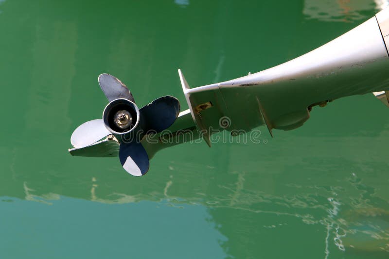 Motor Boat Propeller at the Pier Stock Image - Image of water, seaport ...