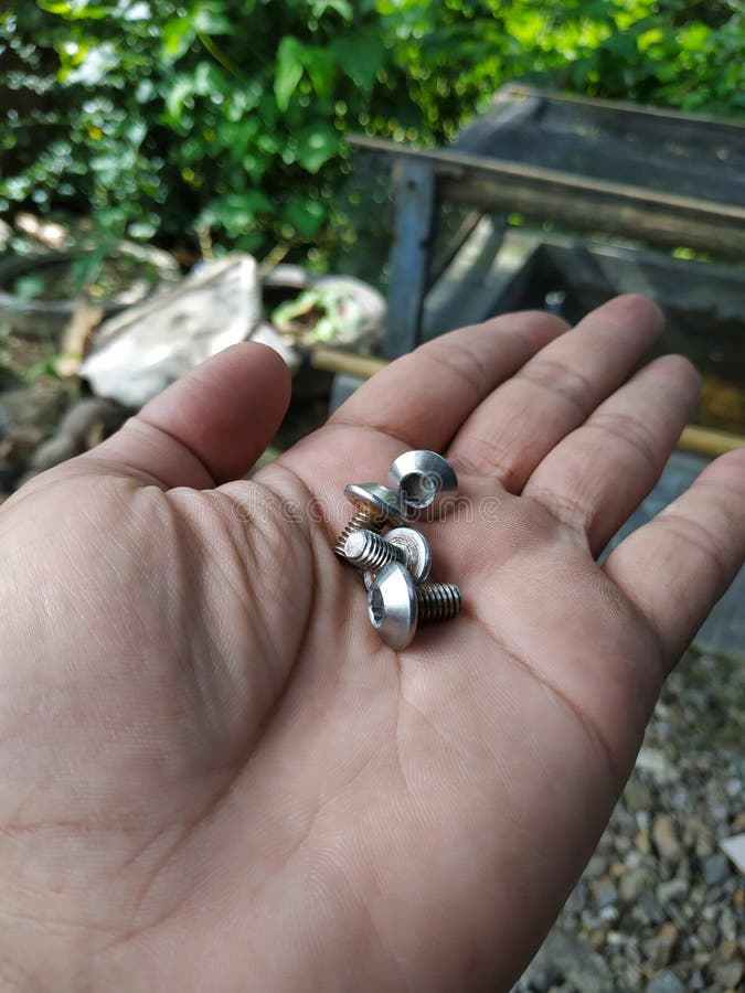 A Motor Bolt in the Palm of a Mechanic S Hand Stock Image - Image of ...