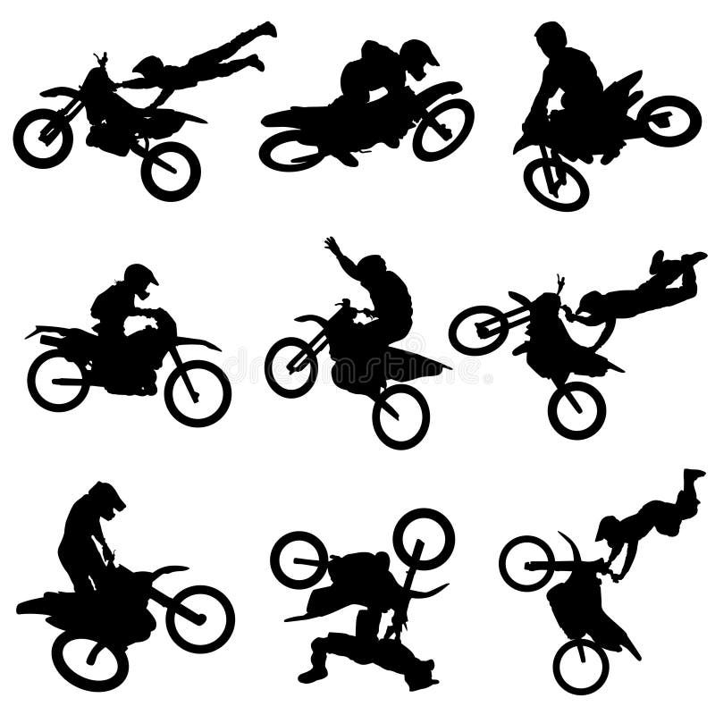 Motor cross freestyle set stock vector. Illustration of driver - 9349569