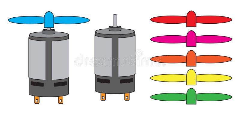 DC Motor and Propeller Part 2 Stock Vector - Illustration of experiment ...