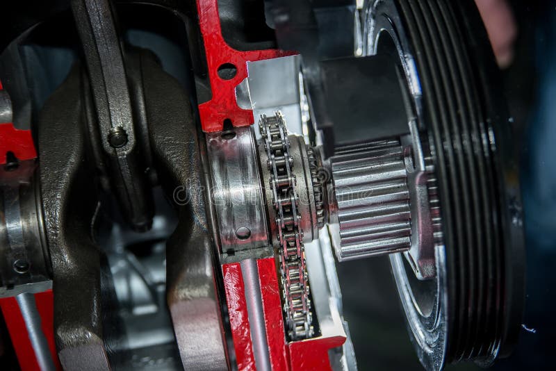 Cadena De La Sincronización De Un Motor De Coche Foto de archivo ...