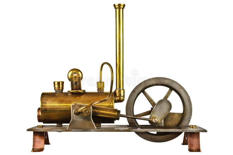 Motor De Vapor Del Vintage Aislado En Blanco Imagen de archivo - Imagen ...