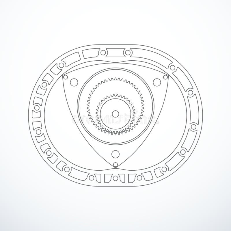 Planos de motor rotatorio ilustración del vector. Ilustración de vector ...