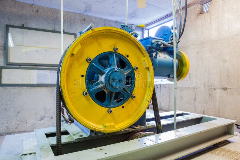 Motor of the elevator stock image. Image of generator - 82605061