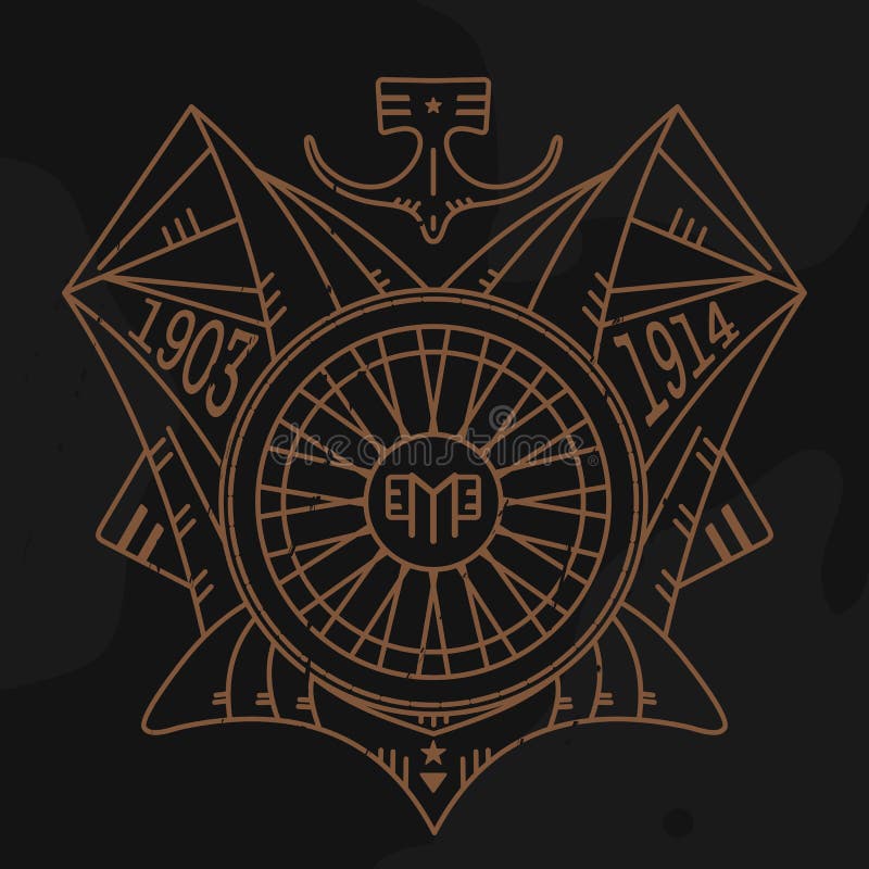 Motor. Emblem Template with Winged Electric Spark Plug. Design Element ...