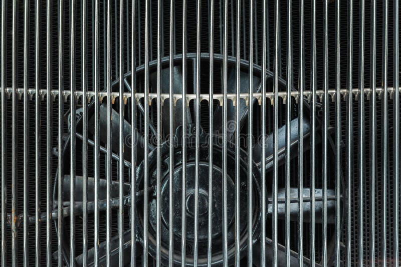 Motor Engine Fan of a Classic Car Stock Photo - Image of chrome ...
