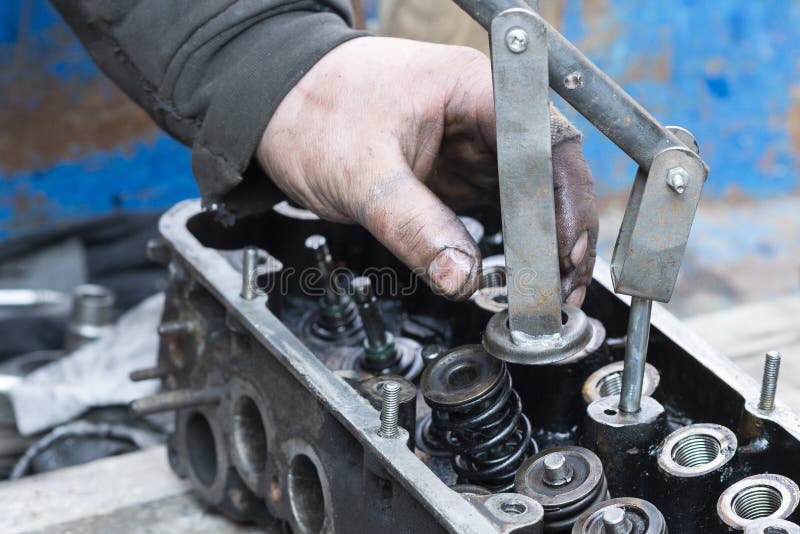 Motor fix by mechanic stock image. Image of hand, technician - 245232479