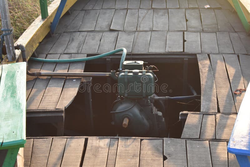 Motor Fixed Inside a Boat To Run the Steamer Stock Image - Image of ...