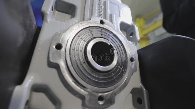 Gearboxes Assembly by Factory Workers. Gear Motors Assembly Process ...