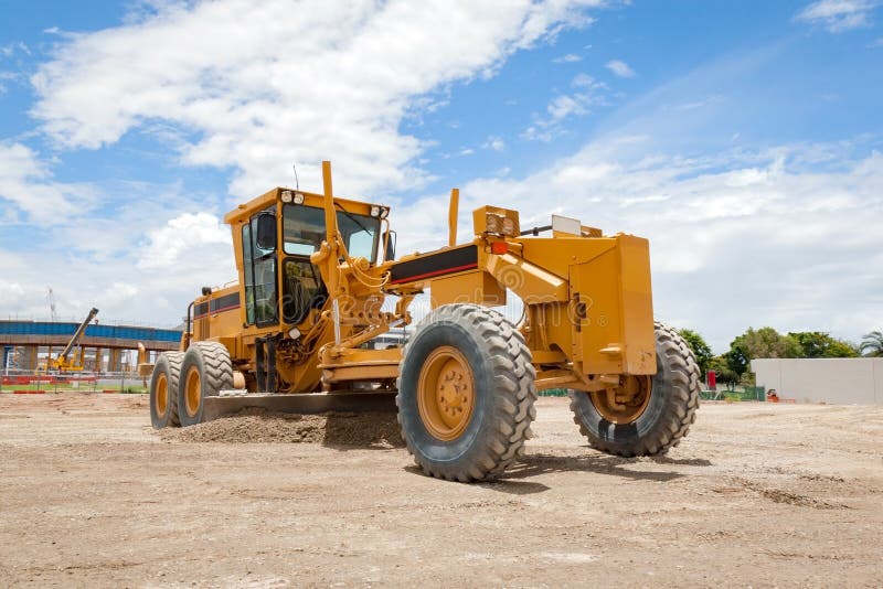 Motor Grader Civil Construction Site Stock Photo - Image of ...