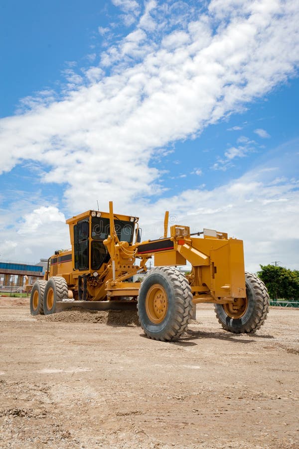 Motor Grader Civil Construction Site Stock Photo - Image of ...