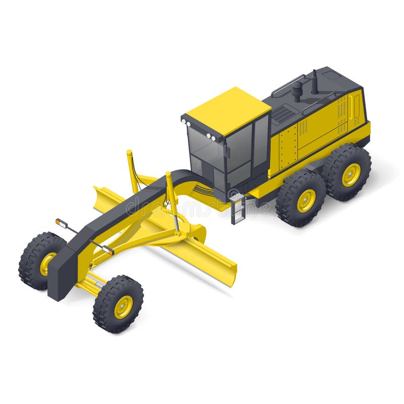 Motor grader icon stock vector. Illustration of maintainer - 76783174