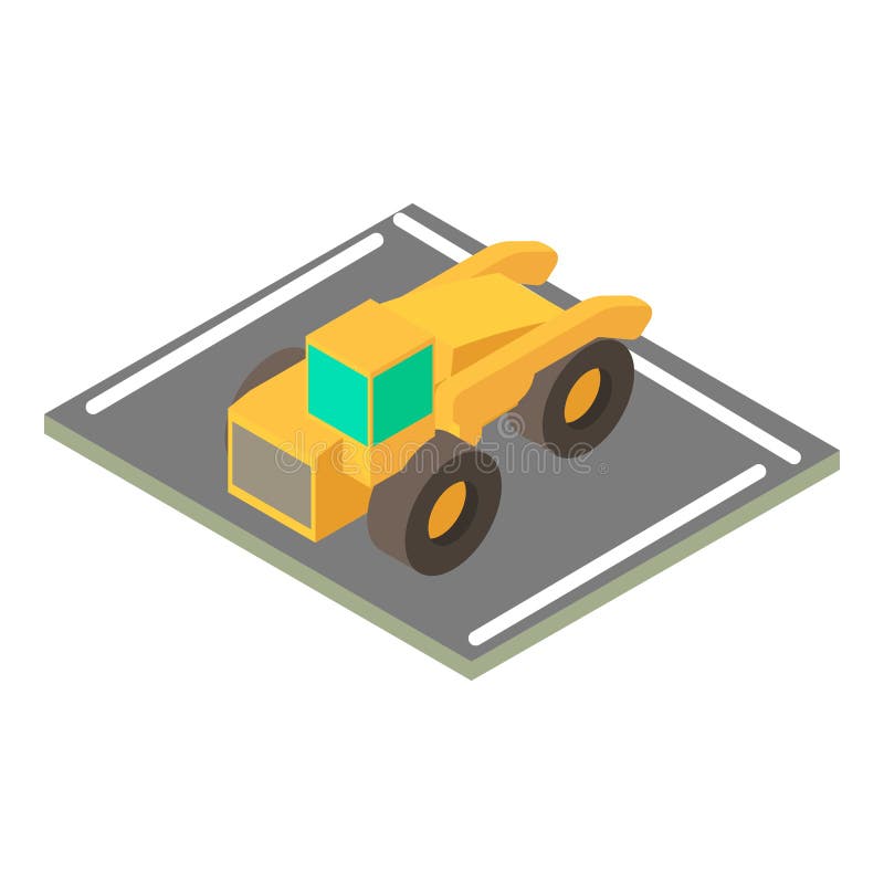 Motor Grader Machine Icon, Isometric 3d Style Stock Vector ...