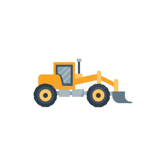 Motor Grader Icon for Road Construction Stock Photo - Illustration of ...