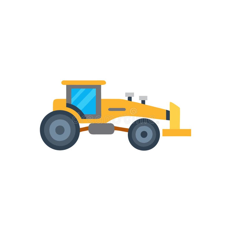 Motor Grader Icon for Site Preparation Stock Image - Illustration of ...
