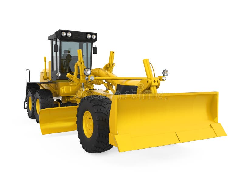 Motor Grader. Road Grader Vector Silhouette Isolated on White. Earth ...