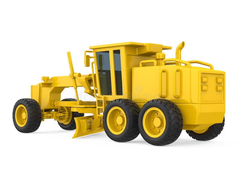 Motor Grader Isolated stock illustration. Illustration of earthmover ...